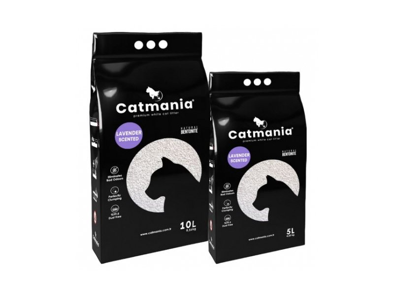 Catmania ЛАВАНДА грудкуючий наповнювач для котячих туалетів, фіолетові ...